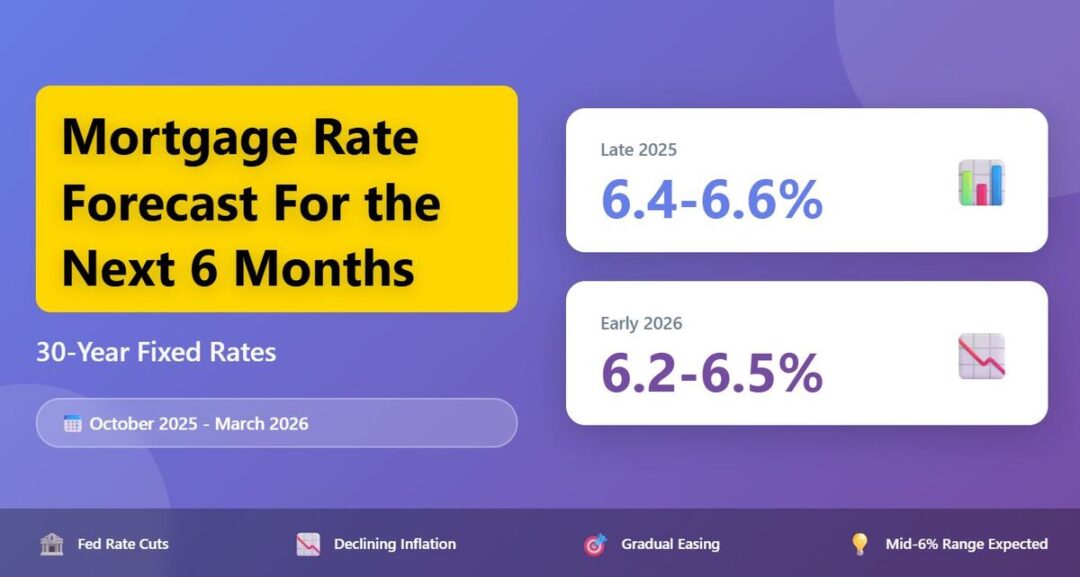 Mortgage Rates Forecast for Next 6 Months: October 2025 to March 2026